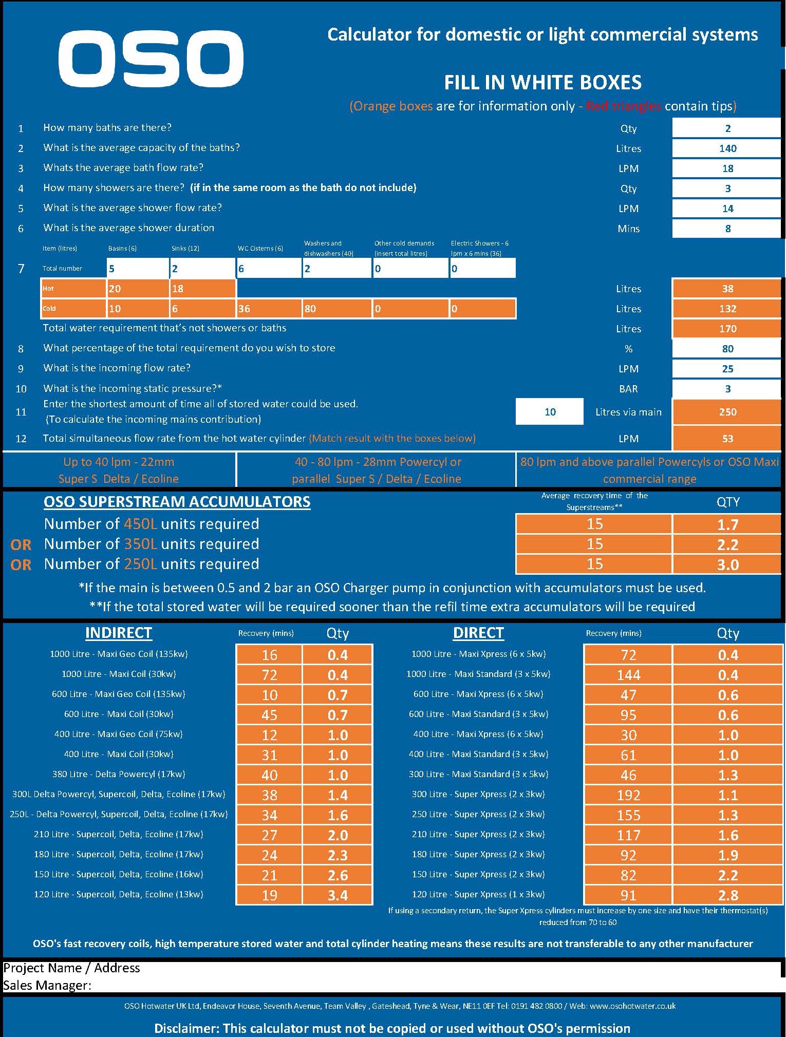 Water Calculator — OSO Hotwater UK